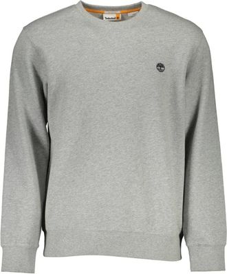 Timberland Homme, Sweatshirts et sweats &agrave; capuche, Gris, Taille: S Pull gris &agrave; manches longues avec logo brod&eacute;