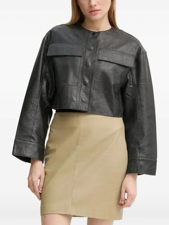 Day Birger Et Mikkelsen veste en cuir Malik à coupe crop - Noir