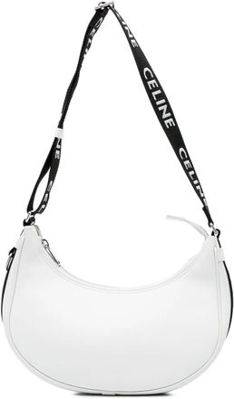 Celine Hobo Bags - Medium Smooth Calfskin Ava Shoulder Bag with Celin - Gr. unisize - in Wei&szlig; - f&uuml;r Damen