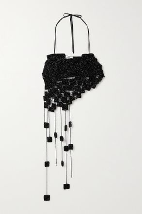 Cult Gaia Margaux Oberteil Aus Seide Mit Zierperlen - Schwarz