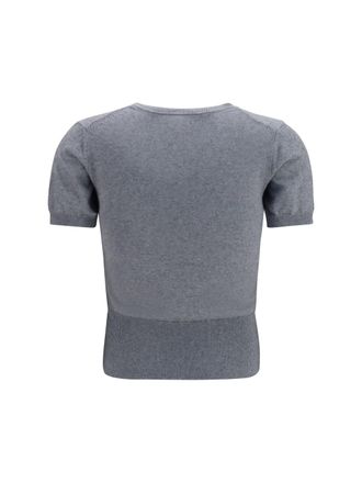 Vivienne Westwood Womens Bea Top Dark Grey Melange Cotton; Kashmir-Capra Hircus Kashmir/capra