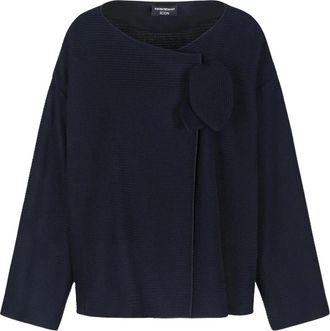 Emporio Armani Femme, Blouses et Chemises, Bleu, Taille: 36 FR Veste Boxy Jacquard