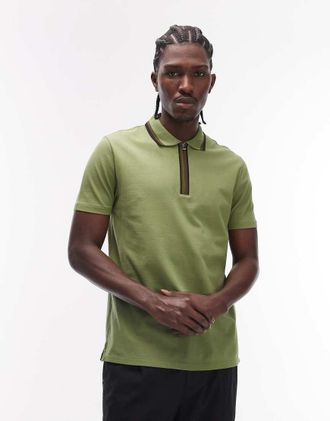 Paul Smith Polo &agrave; demi-fermeture &eacute;clair - Vert