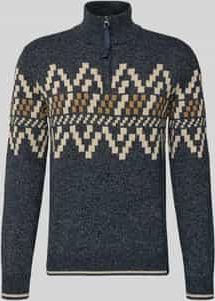 Lerros Regular Fit Strickpullover mit Troyer-Kragen