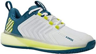 K-Swiss Ultrashot 3, Chaussures de Tennis Homme, Blanc Bleu Vert, 45 EU