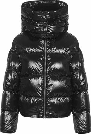 Moncler Femme, Vestes, Noir, Taille: 36 FR Manteaux Noirs avec Capuche Amovible