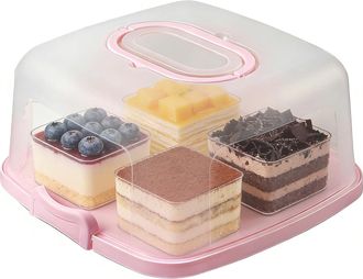 Generic Transport Von Kuchenbeh&auml;ltern - Wiederverwendbare Lebensmittelaufbewahrung Mit Griffdeckel, Robuste Tragbare Kuchenbox Mit Tragetasche, Sicherer Versc