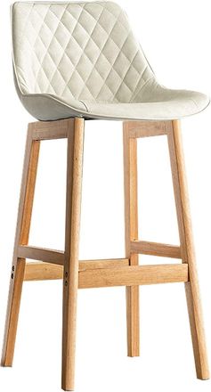 Generic Barhocker, Tresenst&uuml;hle aus Kunstleder im Landhausstil, K&uuml;chenbarhocker mit Holzbeinen und Fu&szlig;st&uuml;tze, Tragkraft 150 kg