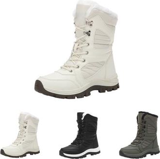 Generic Bottes dhiver pour femme - Doublées et imperméables - Bottines à lacets - Bottes de neige légères - Bottes de randonnée orthopédiques - Bottes mi-haut