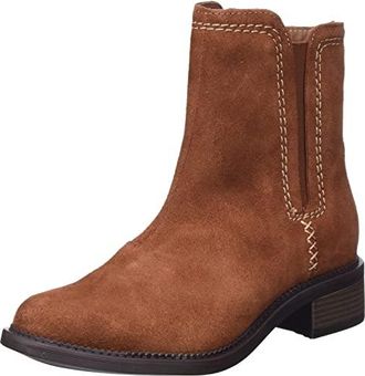 Clarks Femme Maye Zip Bottes Tendance, Dark Tan Suede, 41.5 EU