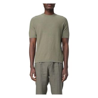 Paolo Pecora Gr&uuml;nes Strick T-Shirt Zeitgem&auml;&szlig;er Stil - - Tops - Herren - Gr&uuml;n - XL