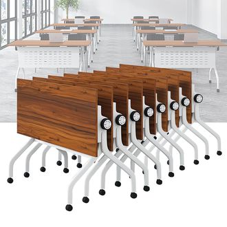 Generic Konferenztisch, klappbar, Konferenztisch, mobiler Trainingstisch mit klappbarer Platte, moderner Besprechungstisch mit Rollen, Seminartisch f&uuml;r Konfer