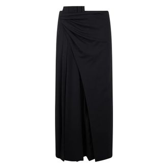 Alberta Ferretti Langer Rock mit Drapierung - - Skirts - Damen - Schwarzk - S