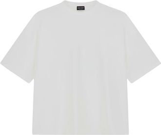 Giorgio Armani Homme, Tops, Blanc, Taille: M T-shirt en jersey avec logo GA oversize