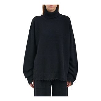 Uma Wang UMA Wang - Muk7154Uw900 Col roul&eacute; - Femme - Pulls - Noir - Taille: 38 FR