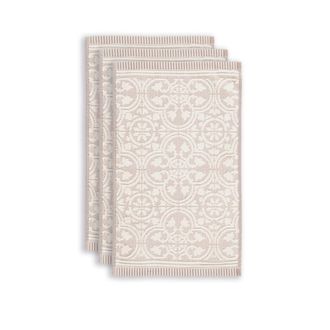 Pip Studio Gästehandtücher Tile de Pip Khaki UV UV 30x50 Set a 3
