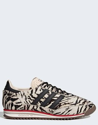 adidas Originals SL 72 OG baskets &agrave; imprim&eacute; z&eacute;br&eacute;-Blanc