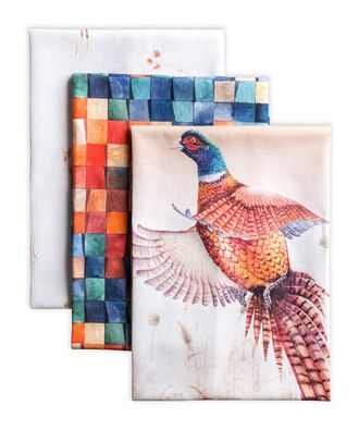 Maison d'Hermine Maison dHermine Küchenhandtücher 3er-Set 100% Baumwolle 70 cm x 50 cm Wiederverwendbare Geschirrtücher aus Stoff saugfähig mit Aufhängeschlaufe Küche 