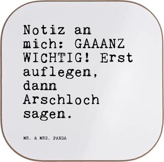 Mr. & Mrs. Panda gläseruntersetzer Notiz an Mich: GAAANZ... - Geschenk, Freundin, Frauen, Exfreund, Untersetzer Gläser, Liebeskummer, Coaster, Holzuntersetzer, Glas, S