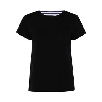 sacai Femme, Tops, Bleu, Taille: 40 FR T-shirt &agrave; Rayures Col Rond en Coton