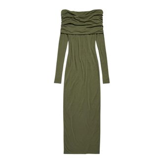 Balenciaga Off Shoulder Dress - - Dresses - Damen - Gr&uuml;n - S