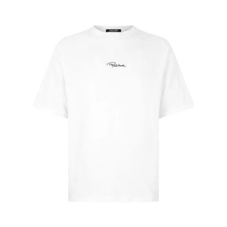 Roberto Cavalli Besticktes Logo Baumwoll-T-Shirt - - Tops - Herren - Wei&szlig; - L