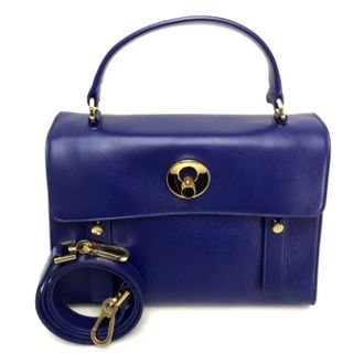 Saint Laurent Pre-owned Cuir sacs-main - Femme - Pre-owned - Bleu - Taille: ONE Size