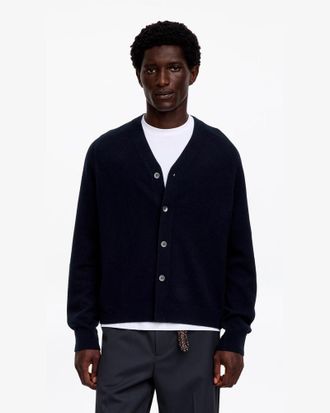Arket Feinstrickjacke Aus Wolle -Blau