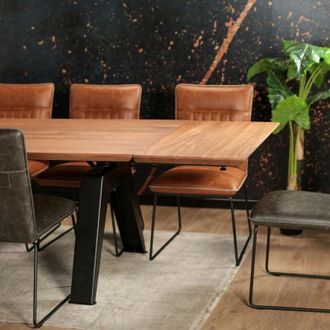 Pier Import Rallonge pour table &agrave; manger extensible en ch&ecirc;ne brun 180/200/240 cm PALERME (50 cm)
