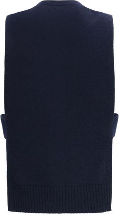 Miu Miu Cashmere Logo Vest - Navy