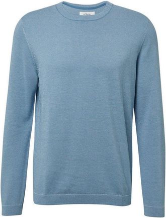 s.Oliver Sweatshirt Strickpullover Fein gestreifter Pullover mit Crew Neck und abgesetzten B&uuml;ndchen