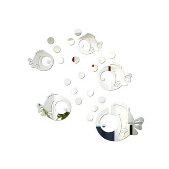 BESPORTBLE Acryl-wandaufkleber Mit Fisch Und Blasenmotiven Reflektierendes Wandtattoo Abnehmbare Wanddekor Für Schlafzimmer Wohnzimmer Und Badezimmer