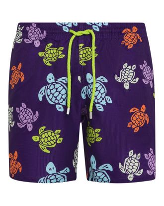 Vilebrequin Schnelltrocknende Badeshorts mit Turtle-Print in