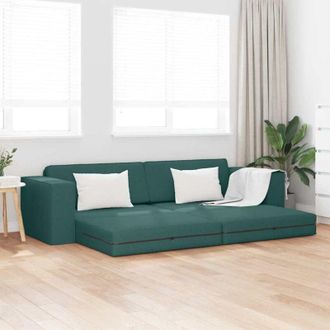 vidaXL Bodensofa-Bett Dunkelgr&uuml;n 245 x 78 x 77 cm Stoff Vidaxl