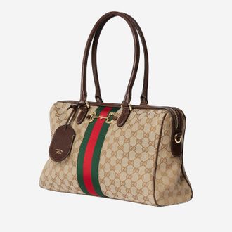 Gucci Womens Tote Bag Borsetto Multicolour Fabric Shoulder
