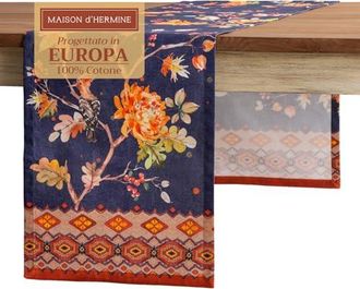 Maison d'Hermine Kelim - Infinity Chemin de Table en 100 % Coton pour f&ecirc;tes, d&icirc;ners, Vacances, Cuisine, Thanksgiving/No&euml;l (50cm x 150cm)