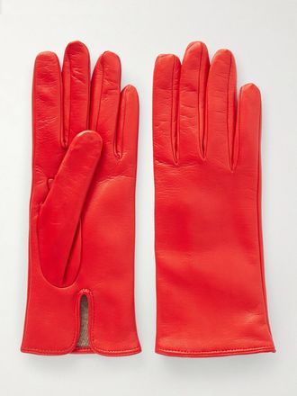 Nour Hammour Gants En Cuir - Rouge