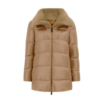 Herno A-f&ouml;rmige ultraleichte Nylon-Pelzjacke - - Jackets - Damen - Braun - S