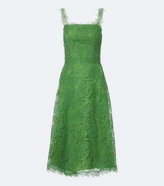 Carolina Herrera Robe midi en dentelle &agrave; fleurs