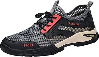 Generic Baskets l&eacute;g&egrave;res en maille respirante pour homme - Chaussures d&eacute;t&eacute; antid&eacute;rapantes - Chaussures plates &agrave; lacets - Tendance - Chaussures de trekking conf