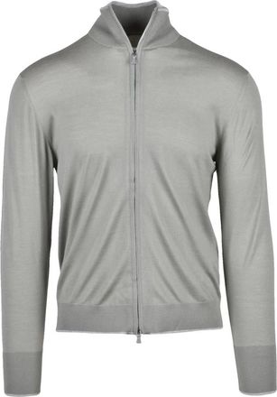Eleventy Homme, Sweatshirts et sweats &agrave; capuche, Vert, Taille: S Cardigan avec Zip, Col Montant