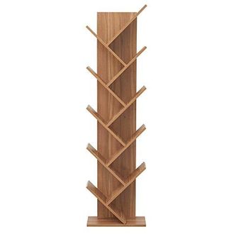 Mobili Rebecca Etagere de Livres Marron, Bibliotheque 10 Niveaux, Bois, Style Moderne, Bureau Salon - Dimensions: 160 x 44,5 x 22cm (HxLxL) - Art. RE6029