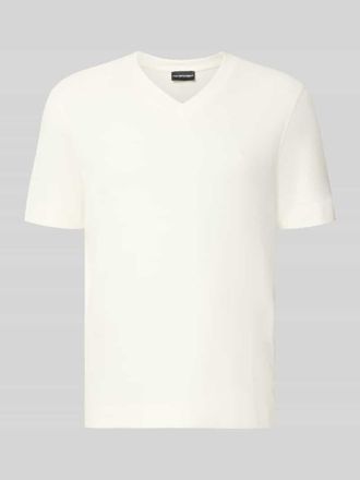 Emporio Armani T-Shirt aus Modal-Mix mit V-Ausschnitt