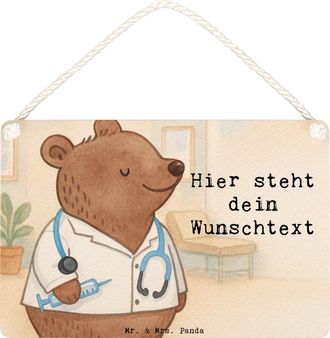 Mr. & Mrs. Panda Personalisiertes Deko Schild Arzt Leidenschaft Design DIN A4 - Geschenk, Medizinstudium, Arztpraxis, T&uuml;rschild Familie, Metallschild Personalisiert, W