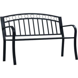 vidaXL Vidaxl - Banc de jardin 125 cm Noir Acier