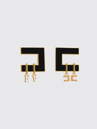 Elisabetta Franchi Ohrringe aus emailliertem Metall mit Logo-Anh&auml;ngern