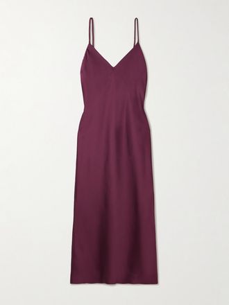 Norma Kamali Midikleid Aus Satin - Lila