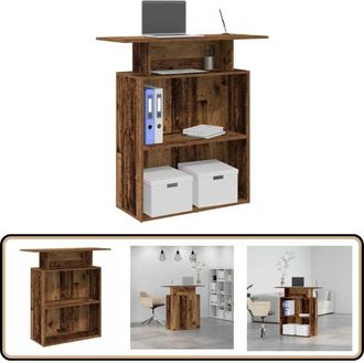 vidaXL Vidaxl - Bureau de réception vieux bois 100x40x104 cm bois dingénierie