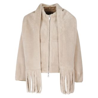Urban Code Merino Stehkragen Bomberjacke - - Jackets - Damen - Beige - M