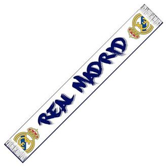 Real Madrid M&eacute;tier &agrave; Tisser Echarpe N&ordm;32 Avec Licence Officielle - Blanc - 140cm x 20cm